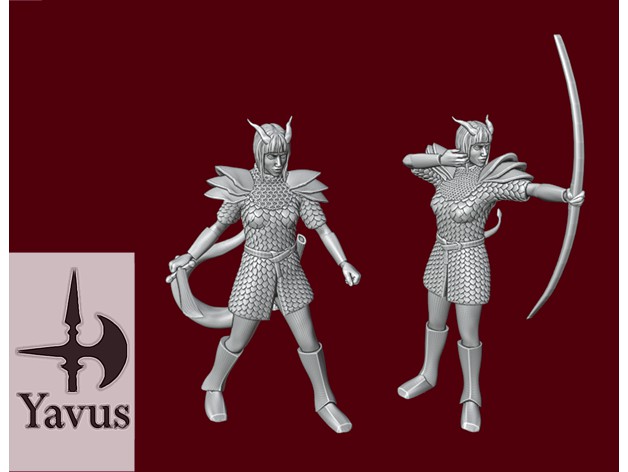 Tiefling Female Scale Mail - Warlock, Bard, Cleric by Yavus 3d model