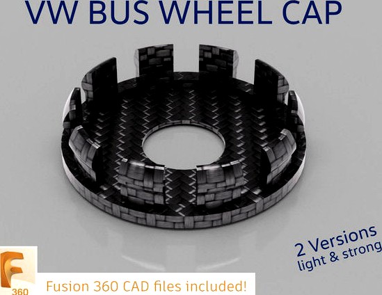 VW Bus wheel nuts cover cap by Topsee 3d model