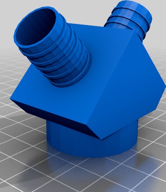 1-inch PVC to 1/2-inch Wye Hose Adapter by vnomus427 3d model