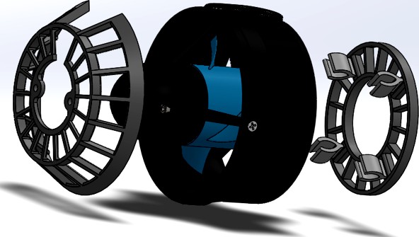 T200 Blue robotics motor guards FRONT and BACK by awarny 3d model