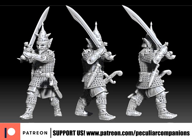 Dark Elf - Mongol Heavy Infantry by PeculiarCompanions 3d model