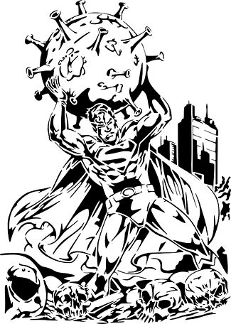 Superman vs Virus stencil by Longquang 3d model