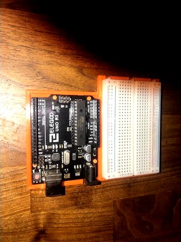 Arduino Uno R3 & 400 Point Bread Board Base by simseyuk 3d model