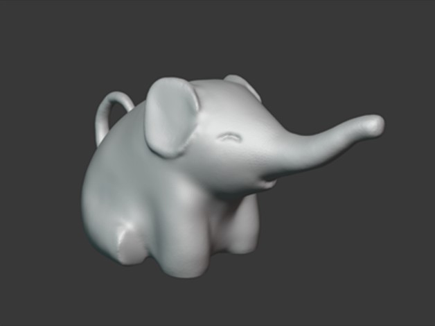 Cute Elephant by oliverphillips2 3d model