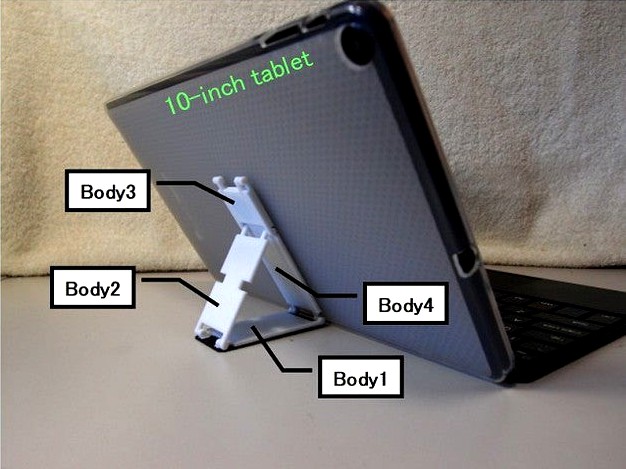 Thin tablet stand for horizontal(landscape) placement of 10-inch ...
