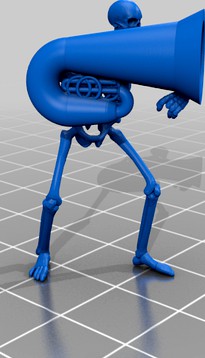Spooky Scary Tuba Skeleton by Zep2000 3d model