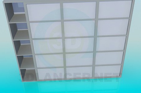 3D Model Set of shelves with sliding doors
