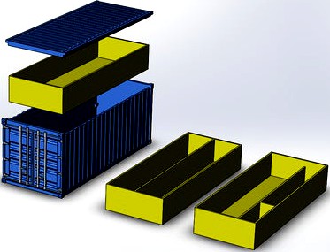 modular "shipping container" pencil case - tool box by Boubamazing 3d model