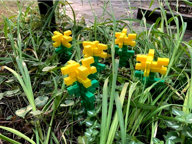 Minecraft Dandelion Flower by Goober_Dog 3d model