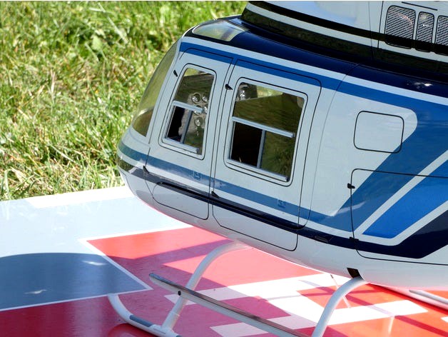 Jet Ranger Helicopter scale parts Funkey 600 by TheFox70 3d model