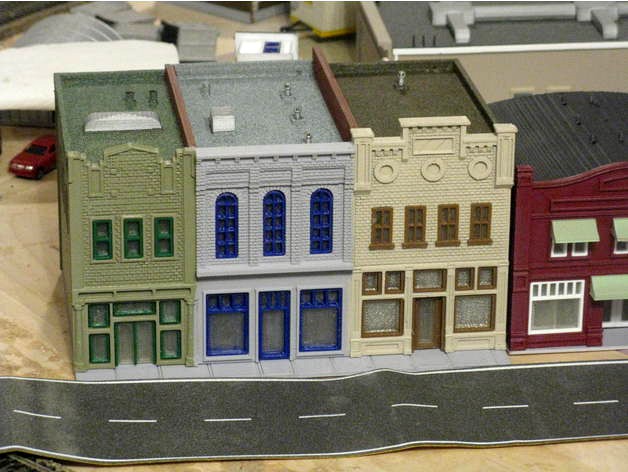 HO Scale Main Street Six, Seven, and Eight by kabrumble 3d model