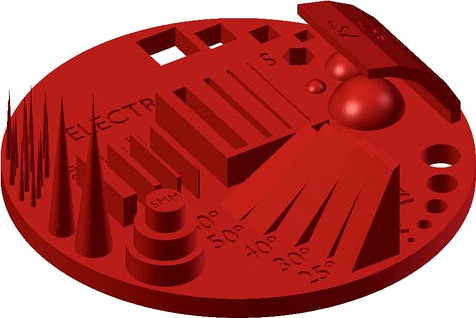 DLP Resin printer test object by ELECTRONOOBS 3d model