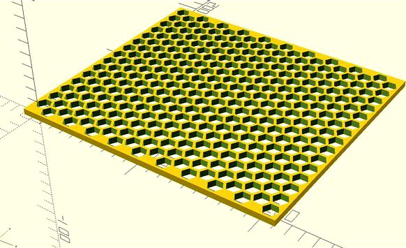 Parametric hexagon grid generator by Remvs 3d model
