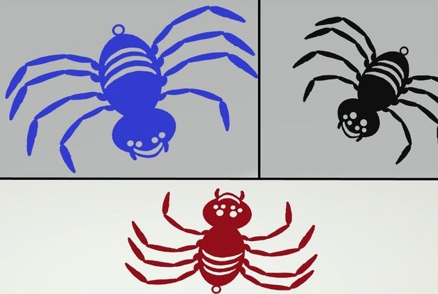 spider 2D cartoon happy . 3d print by Kaaa model
