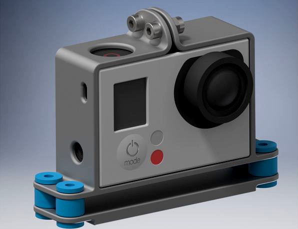 GoPro Hero 3 & 4 Anti Vibration Mount by andyjm1987 3d model
