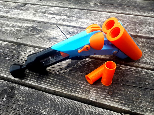 Foam A Nature - Nerf Double Barrel Shotgun by ehdrien 3d model