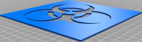 Warning, Atomic, Biohazard & Radioactive Symbol Stencils by juscoz 3d model