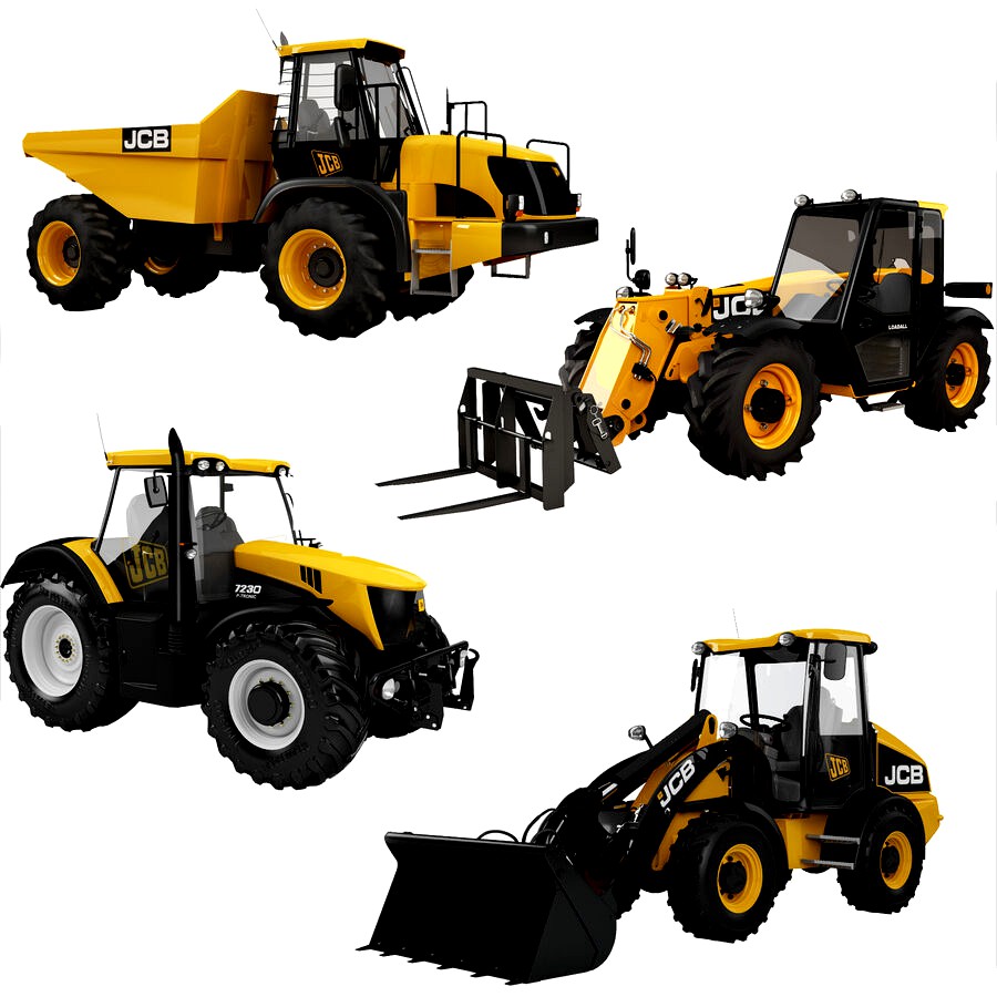 JCB Heavy Vehicle Industrial Collection 4 in1 3d model