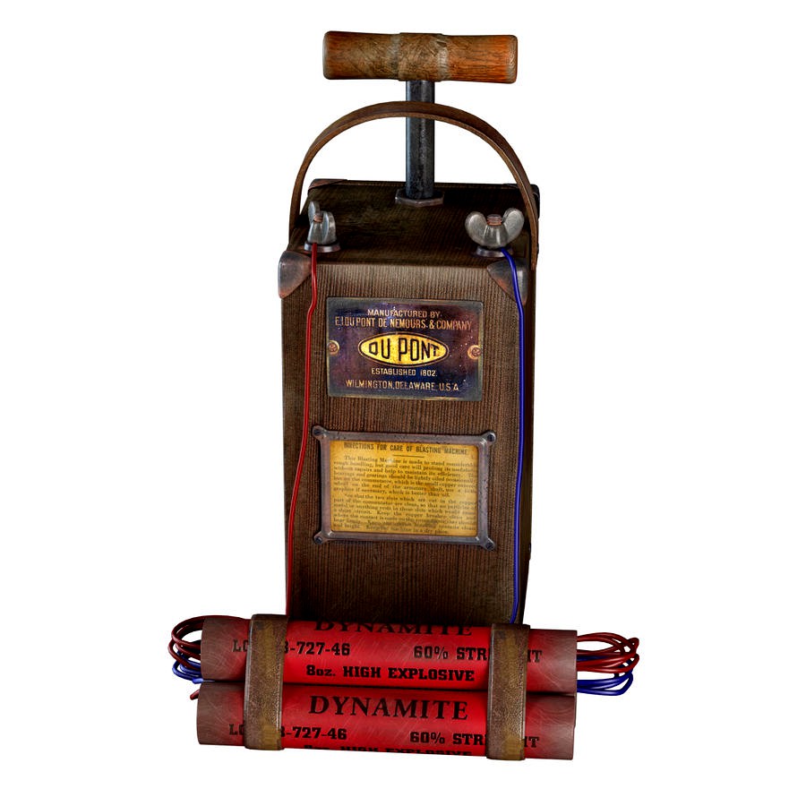 Detonator and Dynamite 3d model