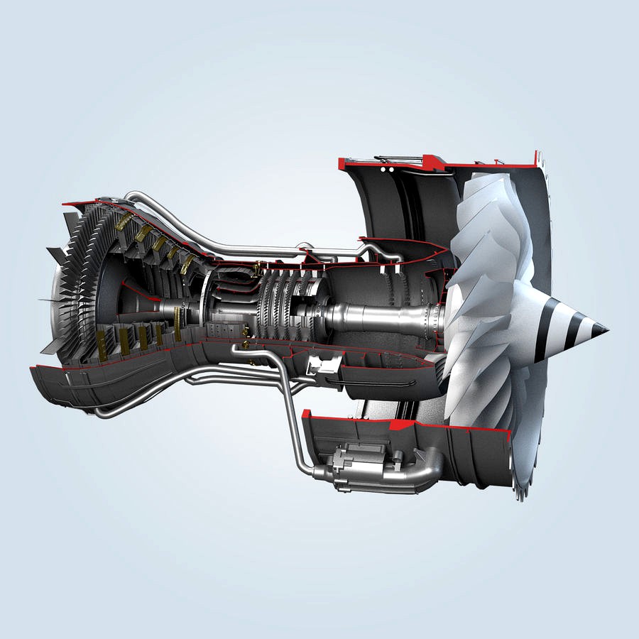 Jet Engine Cutaway 3d model