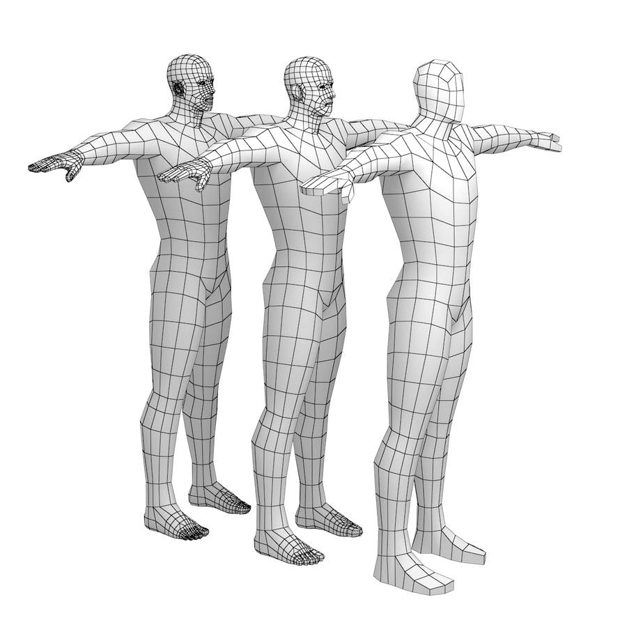 Male Hero Low Poly Base Mesh in T-Pose 3d model