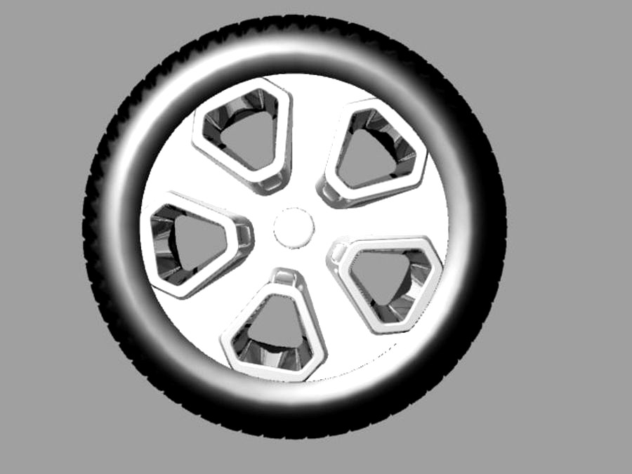 Police Car Wheel 1 3d model