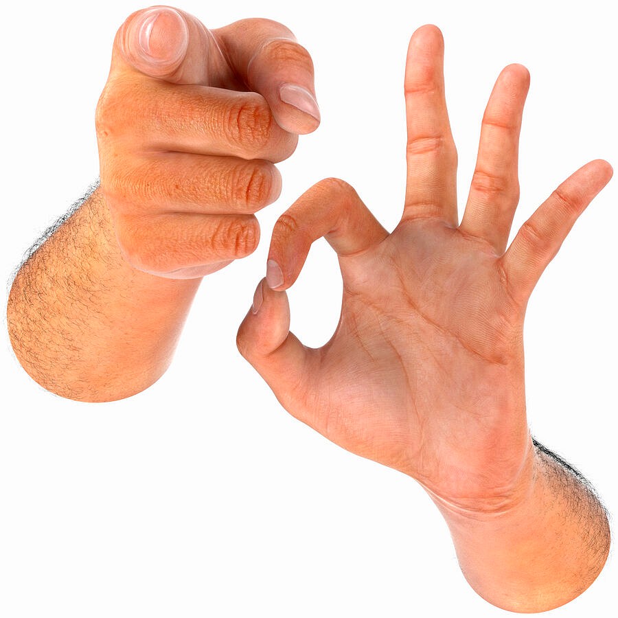 Customizable Rigged Low Poly Hands 3d model