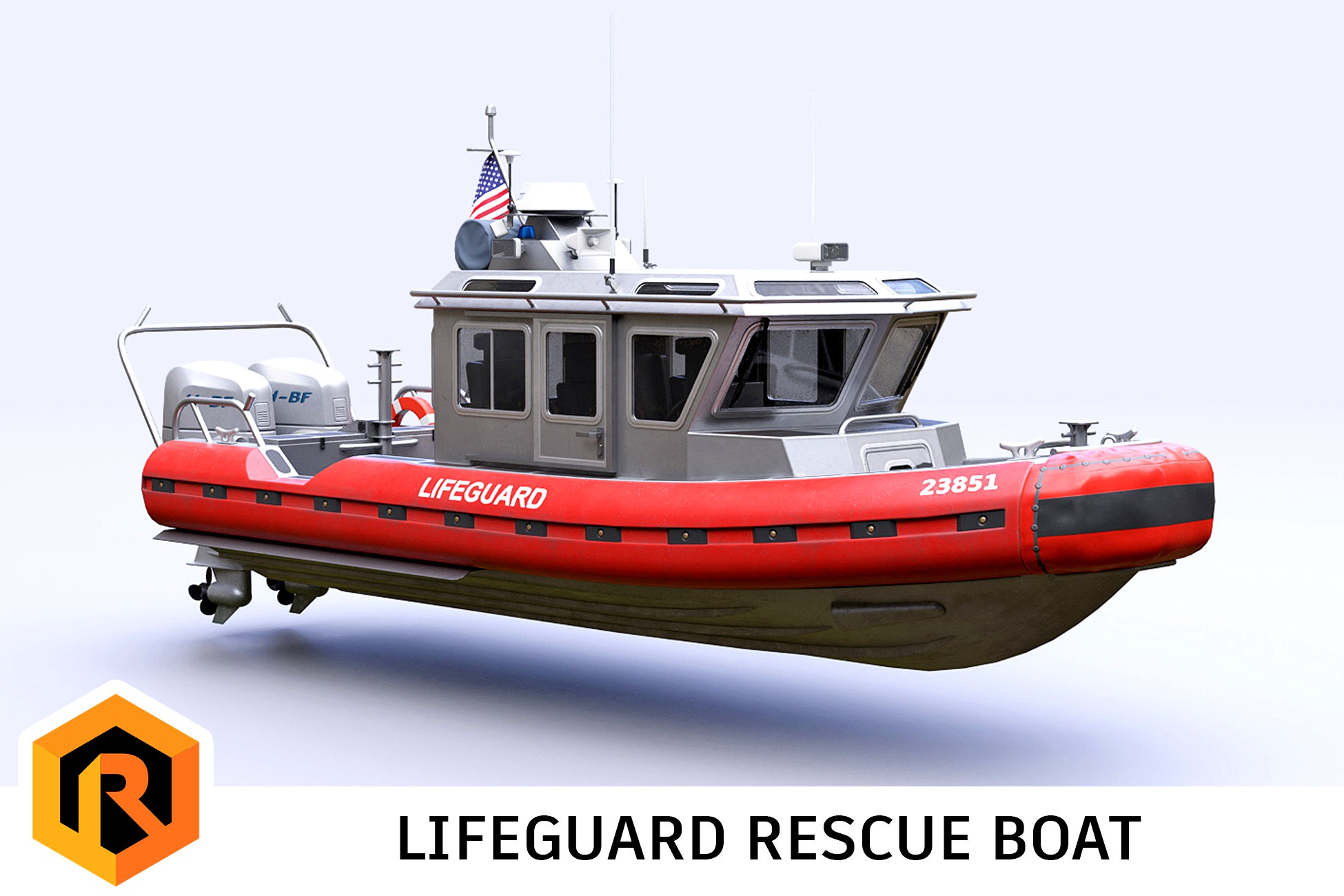 Lifeguard Rescue Boat 3d model