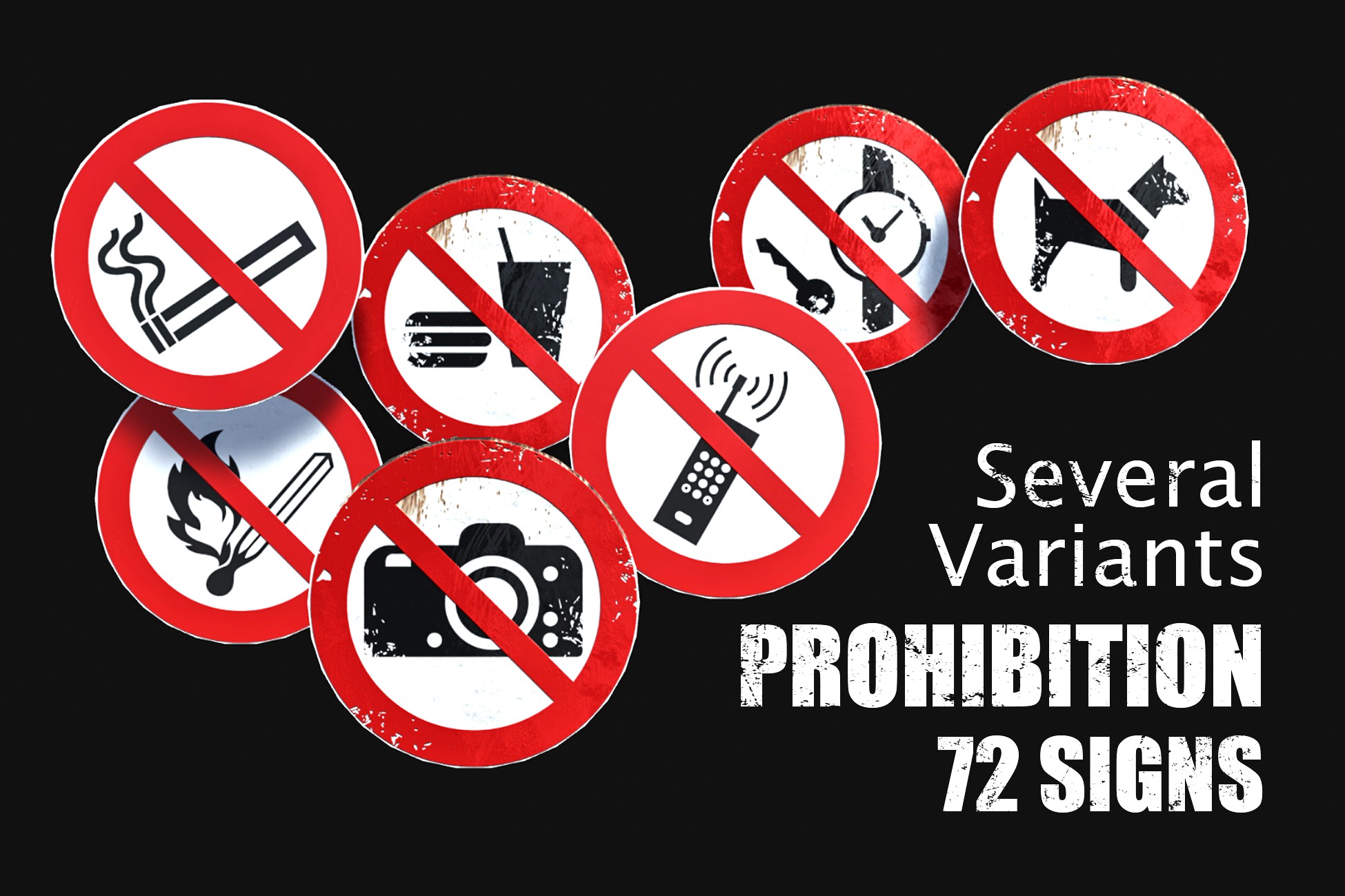 Prohibition 72 signs (ISO 7010) 3d model