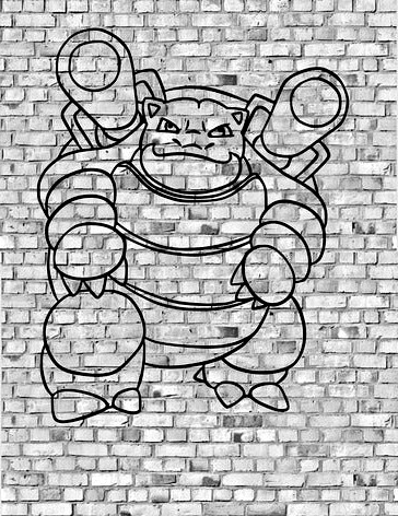 Blastoise Pokemon Wall Sculpture 2D by jpdark007 3d model