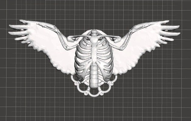 Gothic Ribcage Angel Pendant by CorbeauCat 3d model