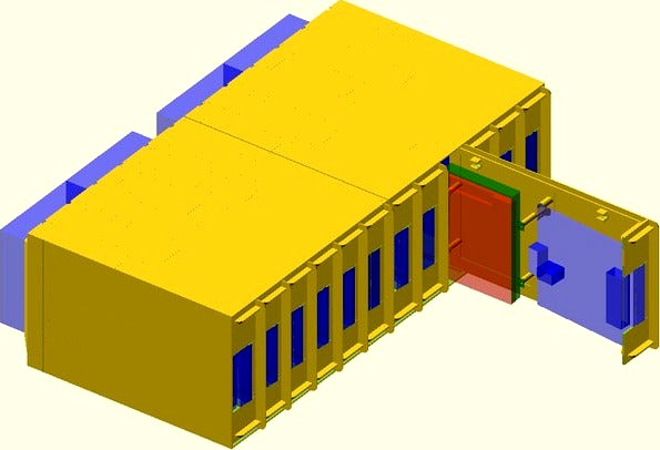NUC shelf for datacenter rack - 3U - 12 servers by Guillaume_F 3d model