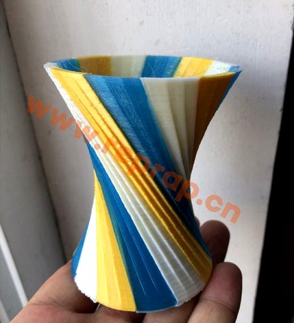 HE3D triple extruder (3in1out) vase (rotate line for hyperbolic curve ...