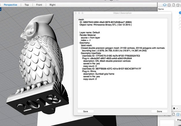 Owl Test Print - 35 mm by cseeley_8213 3d model
