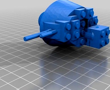 lego tank char 2c turret main by kwaiching2513 3d model