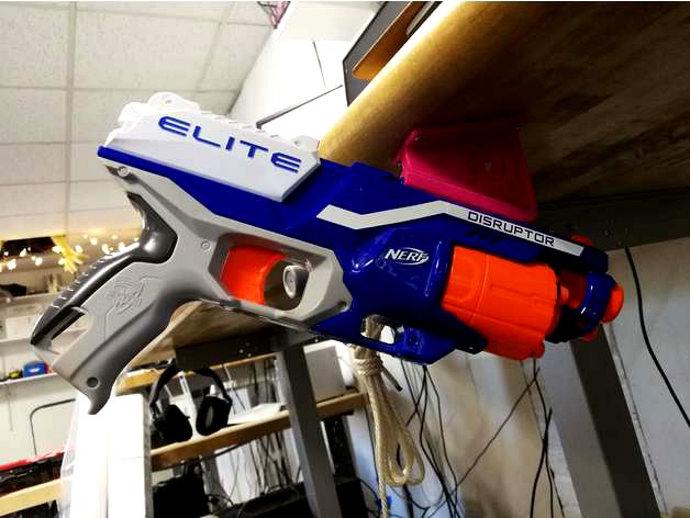 NERF Desk-Mounted Quick-Draw Bracket by EngineerErrant 3d model