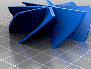 Parametric fan (FreeCAD exercise) by olavl 3d model