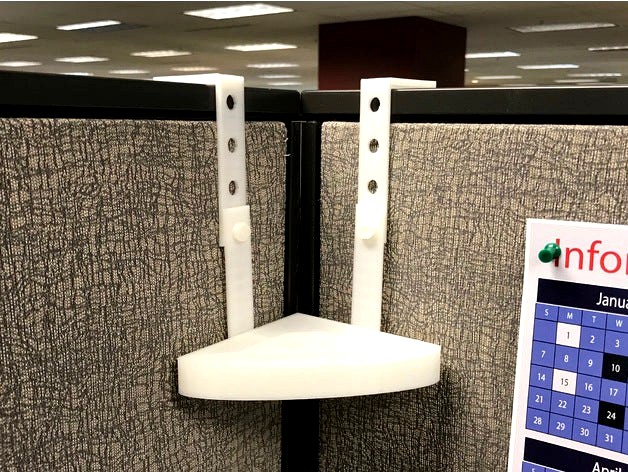 Corner Cubicle Shelf by xenotrim 3d model