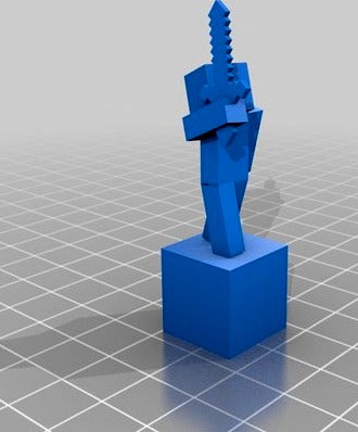 Heroic pose Minecraft statue by 3D_Skully model