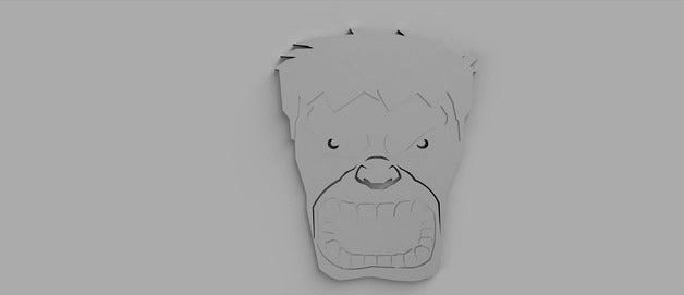 Hulk 2D Face by DroneHeights 3d model