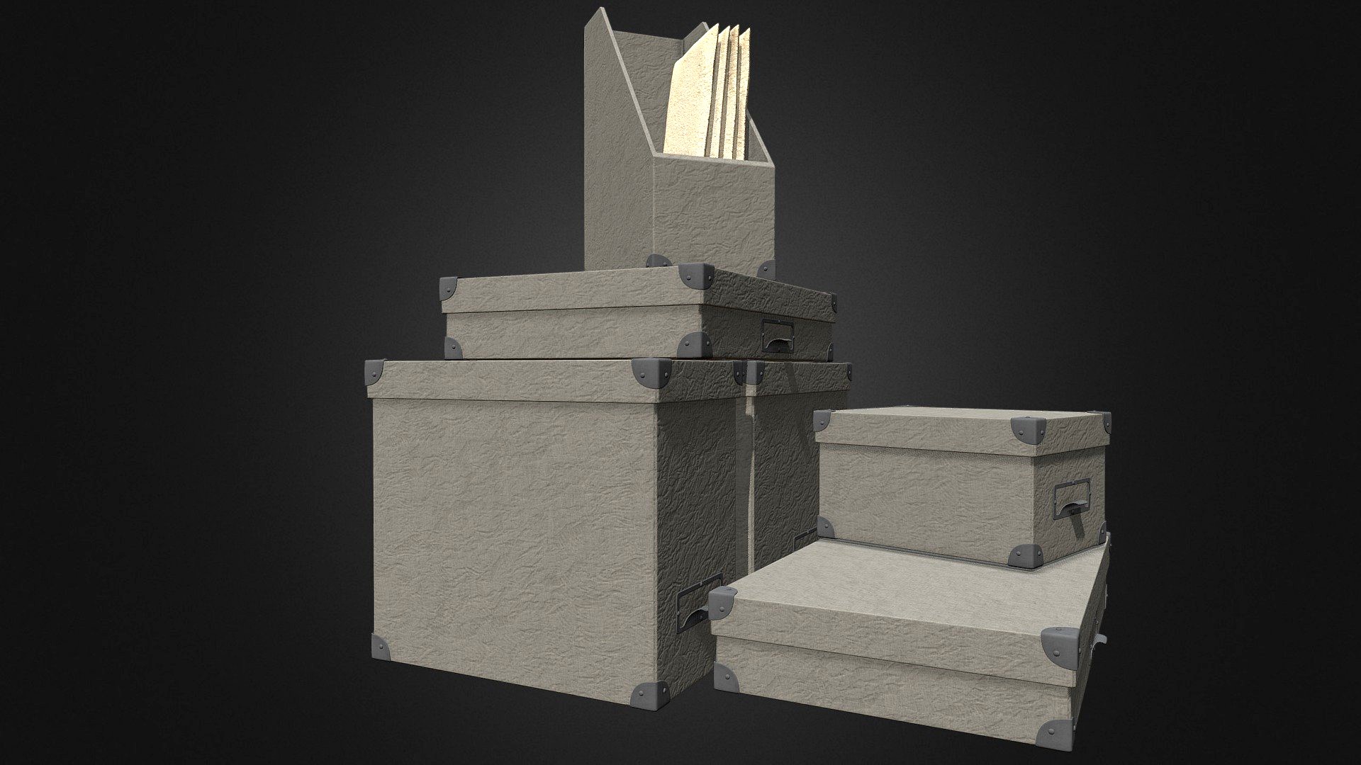 Grey Boxes 3d model