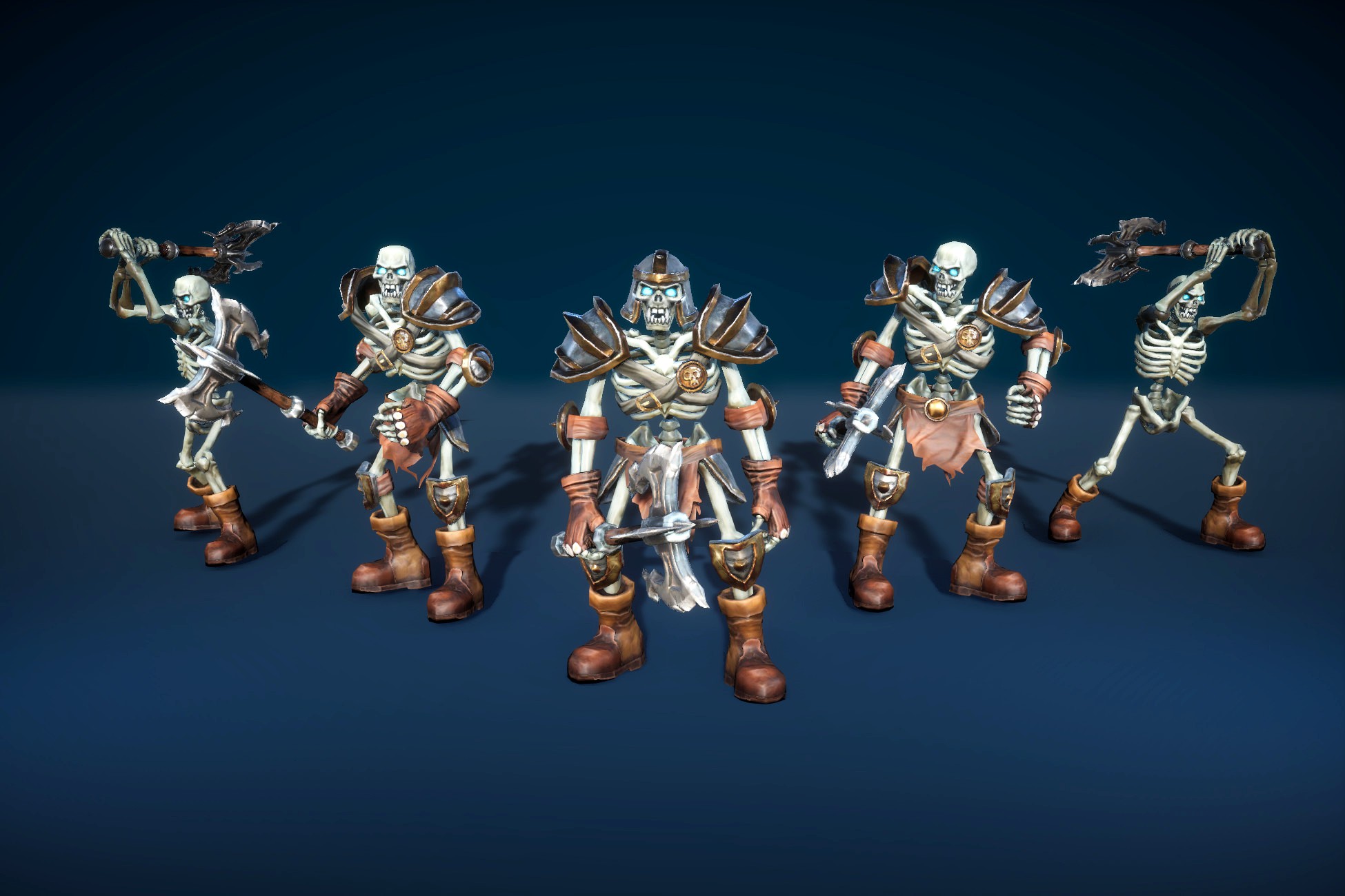 Skeleton Warrior With Two-Handed Axe Tier1 3d model