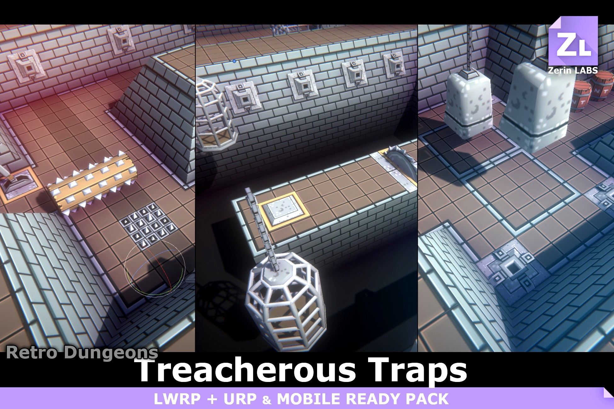 Retro Dungeons : Modular Treacherous Traps 3d model