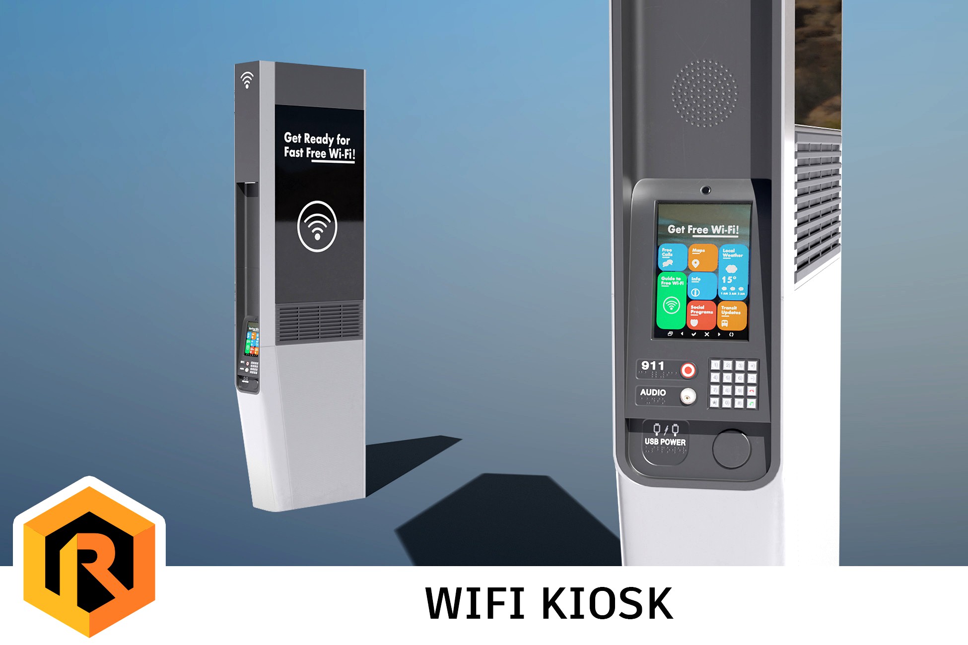 WiFi Kiosk 3d model