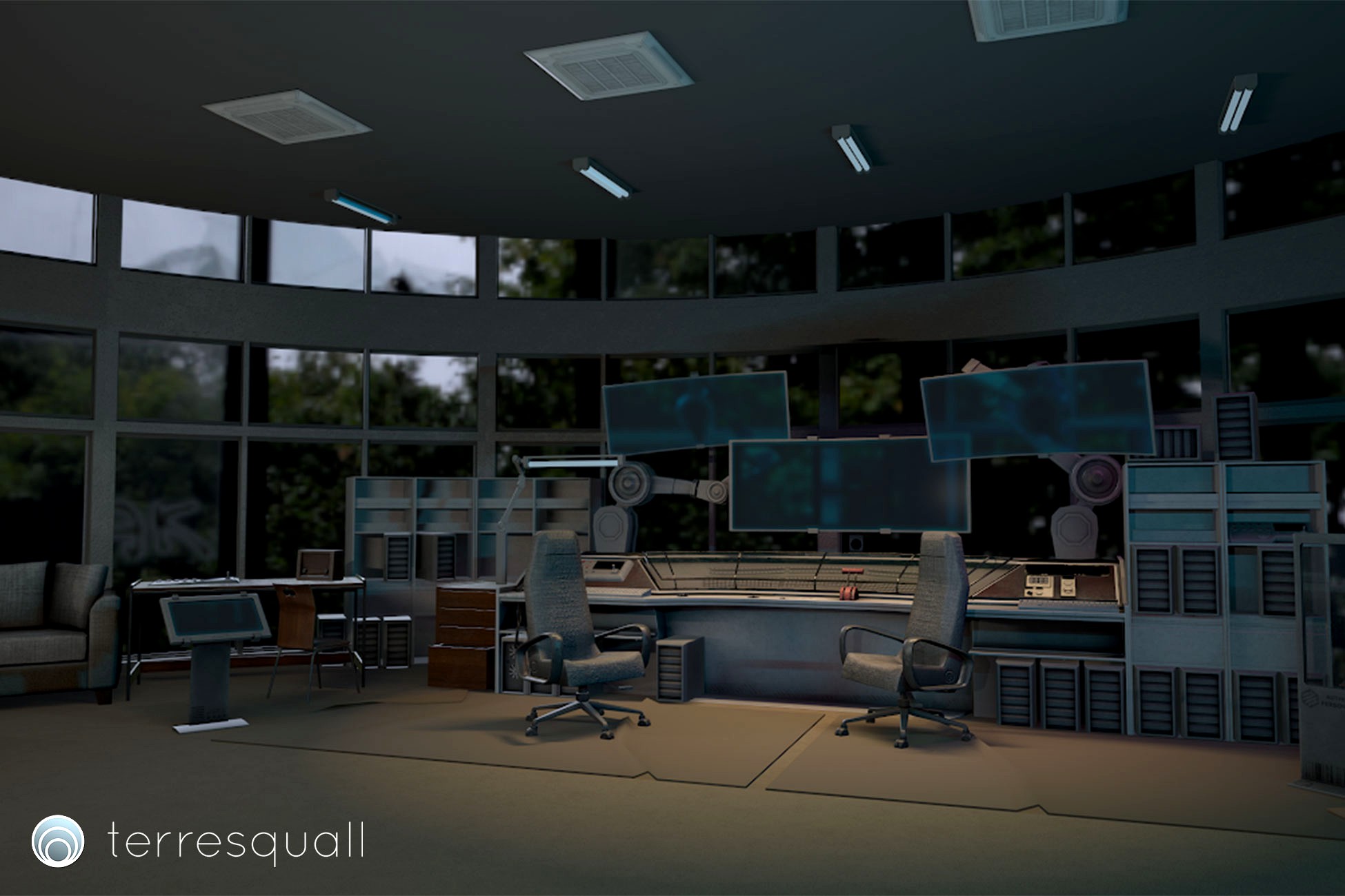 Sci-Fi Office Pack 3d model