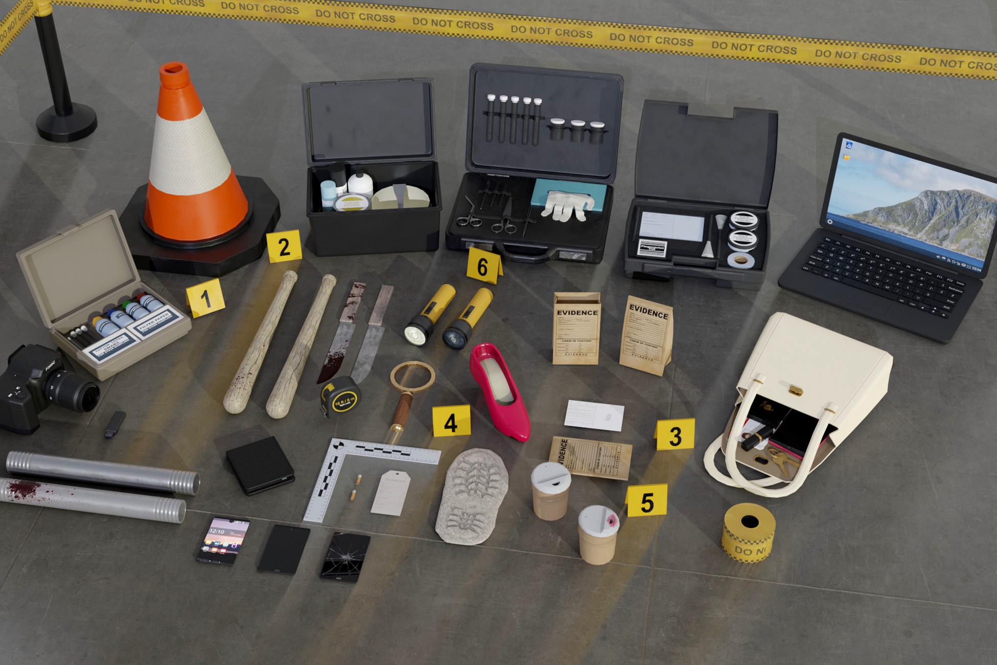 Forensic Crime Scene Pack 3d model