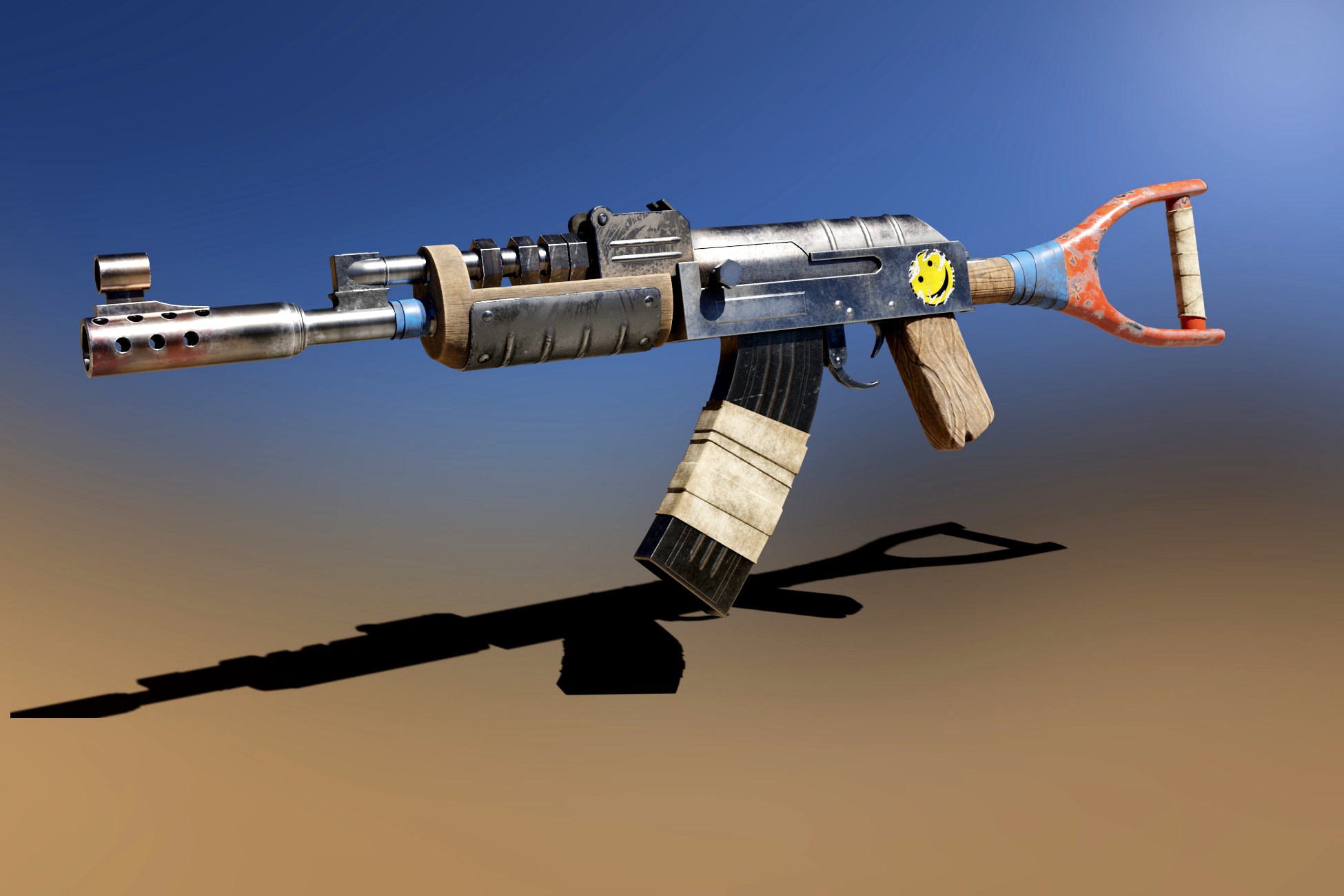 Post apocalyptic Stylized Realism Rifle 3d model