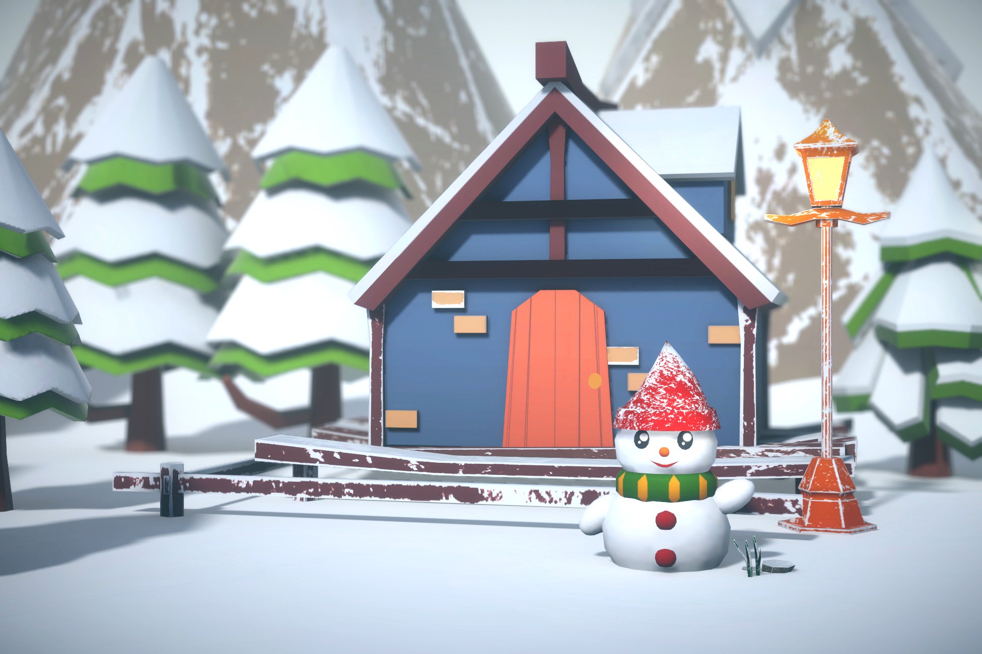 Snowy village - 3D Stylized Environment model