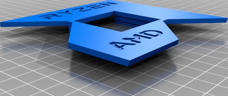 AMD Ryzen CPU Display Case - Customizable, Ryzen logo by Talonius 3d model