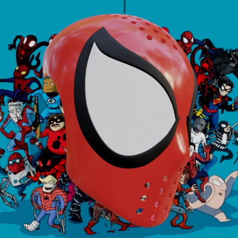 Ben Riley Inspired Spider-man Face Shell by Budwin 3d model